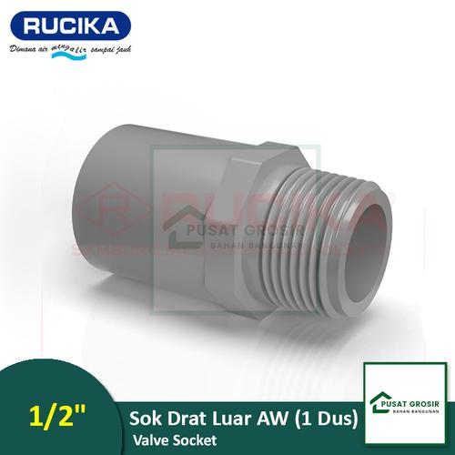 Jual Fitting Rucika Sok Drat Luar / Valve Socket 1/2" AW (1 Dus ...