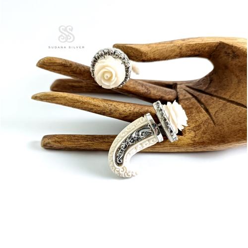 Jual Anting Subeng Mawar Putih Perak 925 Handcarving Bali - Kota ...