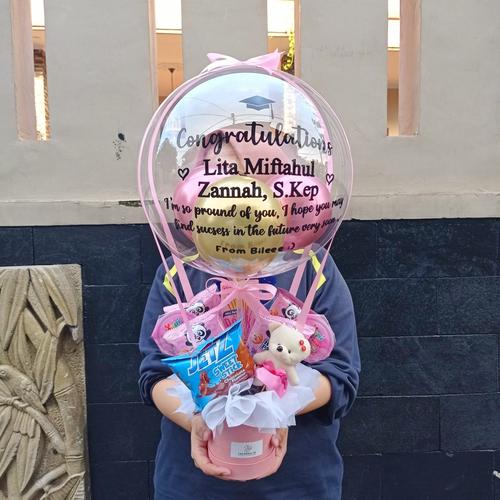 Jual small box balon bunga bouquet bucket balon bloom box buket ...
