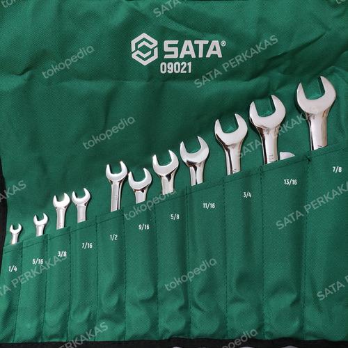 Jual KUNCI RING PAS INCH SET 09021 11PC SAE COMBINATION WRENCH SET SATA ...