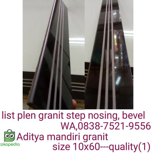 Jual granit list plint 10x60 bevel garis hitam polos glossy - Kab ...