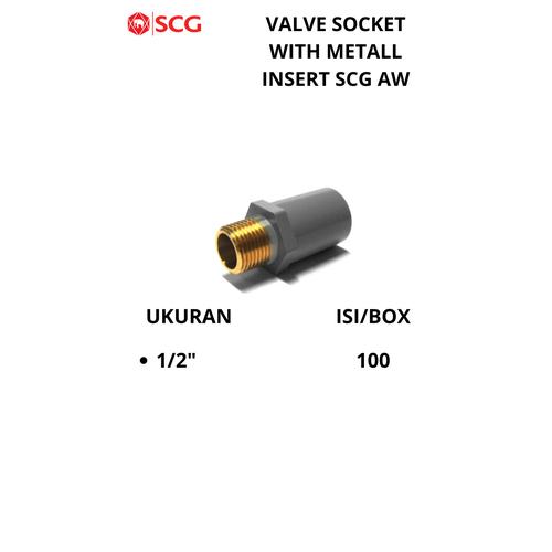 Jual FITTING VALVE SOCKET WITH METAL INSERT PIPA PVC SCG TYPE AW UK.1/2 ...