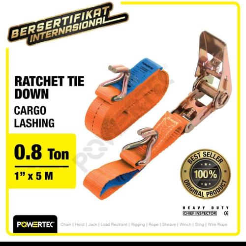 Jual Ratchet tie down powertec cargo lashing 1"x5M alat pengikat kuat ...