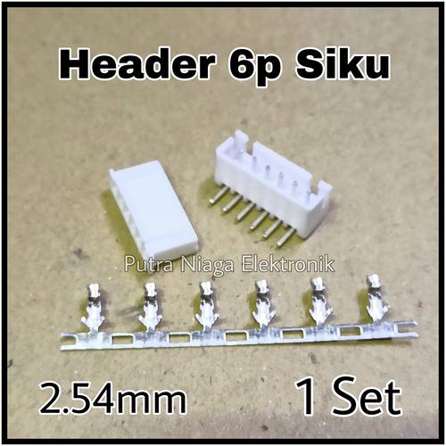 Jual (1 Set) Konektor Header Siku 6 Pin 2.54mm JST XH 6p Male Female ...
