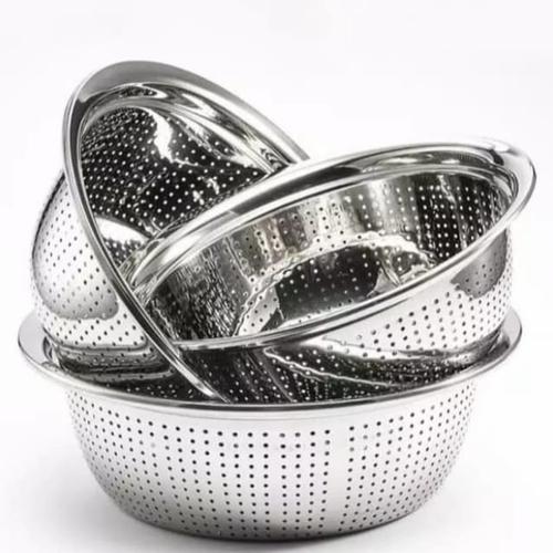Jual Baskom Saringan Stainless Steel Baskom Tirisan Buah Sayur Beras ...