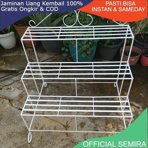 Jual P: 80CM BESI 8MM / RAK BESI TINGKAT MODERN / RAK SEPATU 3 TINGKAT ...