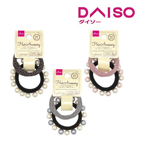 Jual Daiso Soft hair tie set Fake pearl and Glitter - Jakarta Selatan - Daiso Japan Official ...