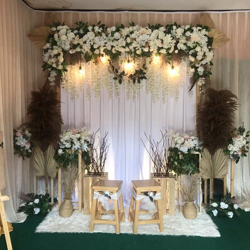 Jual backdrop/dekorasi lamaran, tunangan, Akad nikah - 3m, Shabby ...