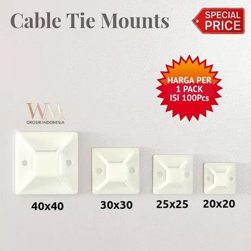 Jual Tie Mount 20x20 Pengikat/Pengait Kabel Tie Self Adhesive Cable ...