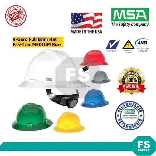 Jual Helm Safety Proyek MSA Full Brim Fas Trac Suspension Original ...