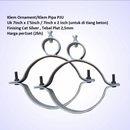 Jual klem tiang PJU 7inch/klem ornamet galvanis/catt - catt, 11inchx1 1 ...