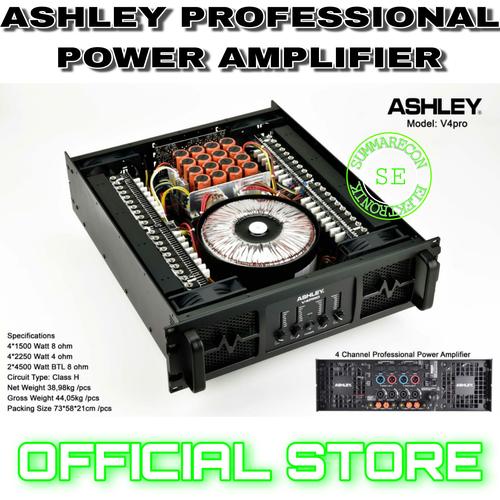 Jual power amplifier 4 channel original ashley v4pro power amplifier ...