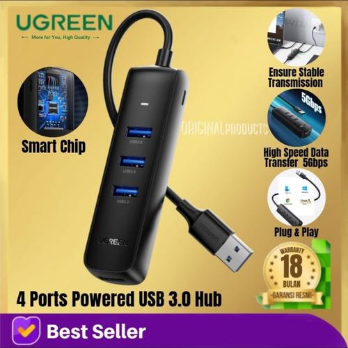 Jual UGREEN USB C to HUB 3.0 4 PORTS ULTRA SLIM MOUSE FLASHDISK HIGH ...