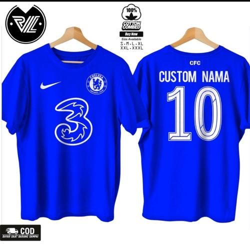 Jual Tshirt Kaos Premium Club CHELSEA THE BLUE 2021-2022 Custom Nameset ...