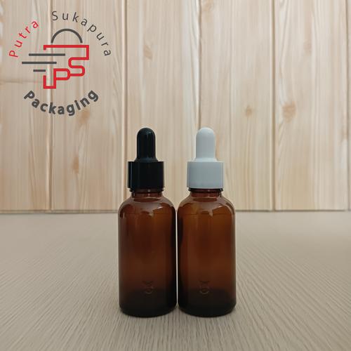 Jual botol pipet 30ml kaca coklat tebal/botol serum 30ml/ring smooth - Putih - Kab. Bogor ...