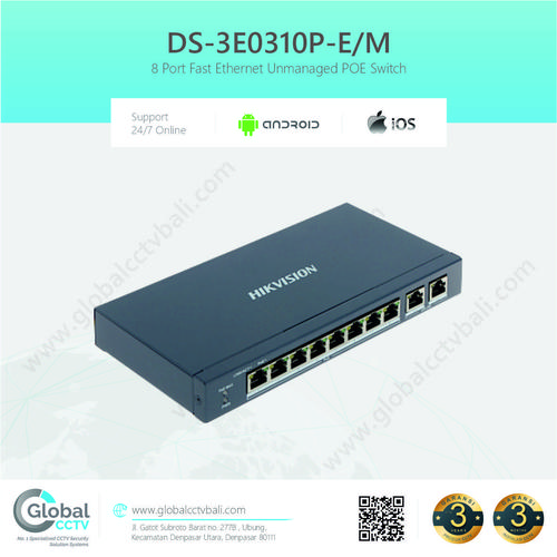 Jual HIKVISION POE SWITCH/HUB 8 PORT + 2 UPLINK - DS-3E0310P-E/M - Kota ...