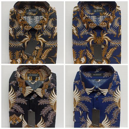 Jual Alisan Kemeja Batik Pria Size Jumbo Lengan Panjang Reguler - Hitam ...