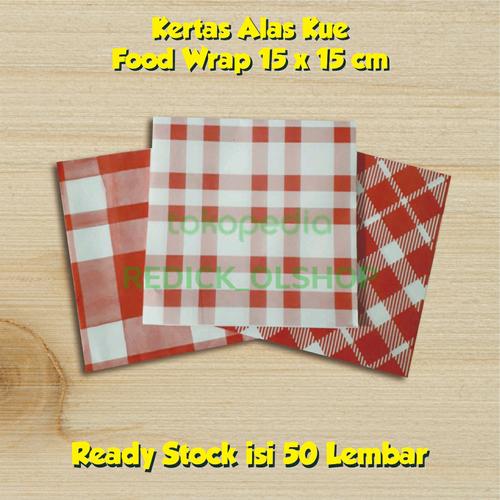 Jual Kertas roti motif gingham food grade alas roti simple 50 lembar ...
