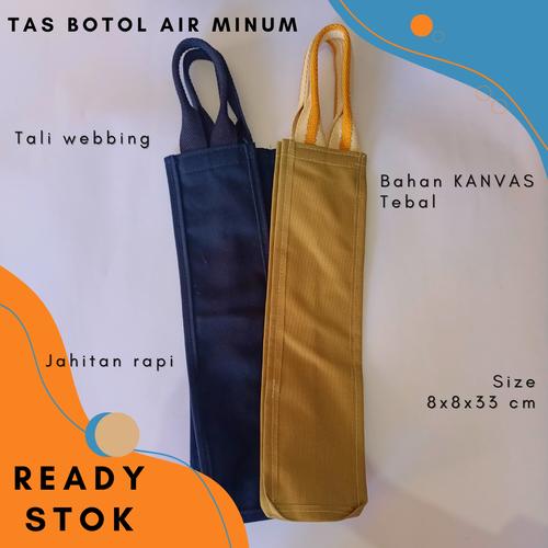 Jual COD POUCH BOTOL 1 LITER - TAS BOTOL KANVAS NATURAL POLOS - Biru ...