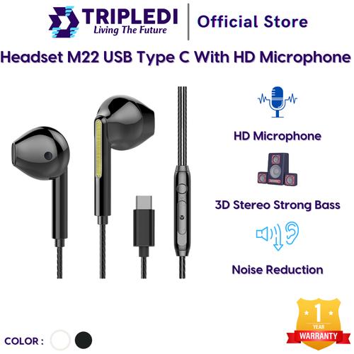 Promo TRIPLEDI Headset USB Type C Earphone Gaming Mic Noise Reduction ...