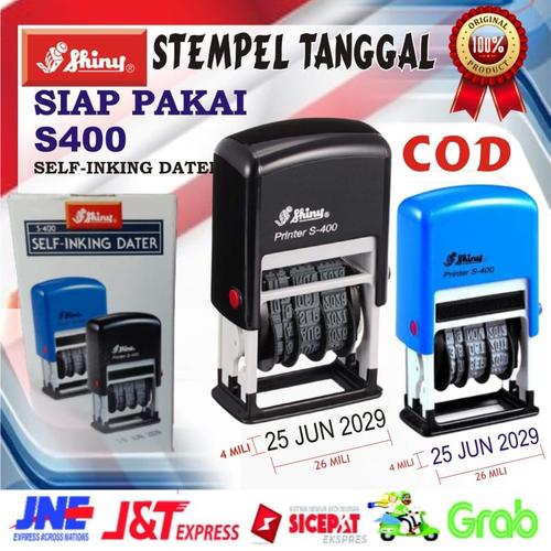 Jual STEMPEL TANGGAL CAP SHINY S400 WARNA BIRU - HITAM OTOMATIS KANTOR ...
