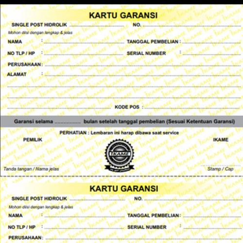 Jual Kartu Garansi Perusahaan Bahan BW Cetak 2 sisi pes.an A - Jakarta ...