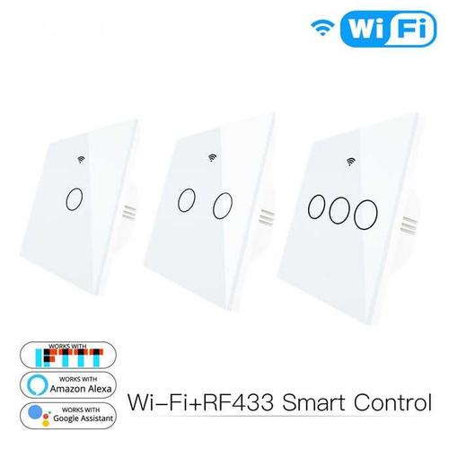 Jual Saklar Lampu Rumah Touch Screen Wireless WiFi 2 Switch - 1 Switch ...