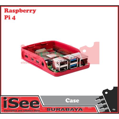 Jual Case Raspberry Pi 4 4B Pi4 Casing rasp 4 merah putih abs offical ...