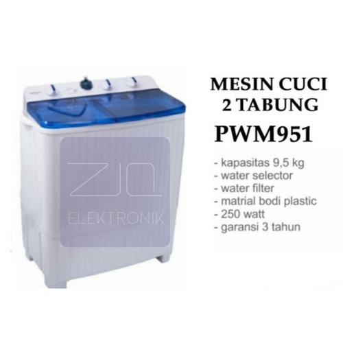 Jual MESIN CUCI POLYTRON 2 TABUNG PWM 951 PRIMADONA SAMBA 9,5KG PWM951 ...