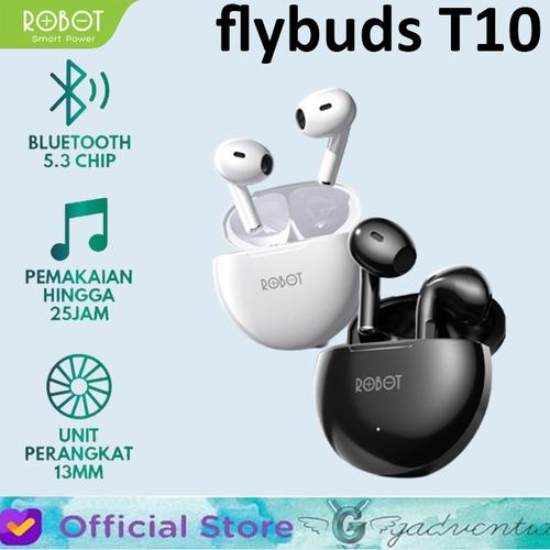 Jual ROBOT Flybuds T10 TWS Bluetooth Earbuds Semi In Ear Earphone ...