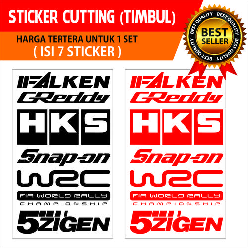 Jual STICKER CUTTING TIMBUL. LOGO FALKEN GREDDY WRC HKS SNAP ON 5ZIGEN ...