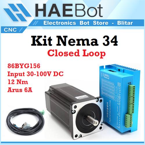 Promo [EBS] Motor Stepper Nema 34 Closed Loop 12Nm Servo HBS86H Hybrid ...