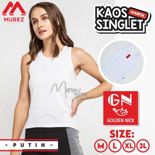 Promo TANKTOP WANITA POLOS TALI BESAR PUTIH / SINGLET KAOS DALAM CEWEK - Putih, M - Kota ...