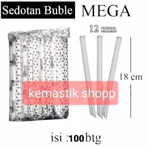 Jual (100 Pcs) SEDOTAN STERIL LANCIP BENING BOBA BUBBLE MEGA 12mm 18cm - Kab. Bekasi - Kemastik ...