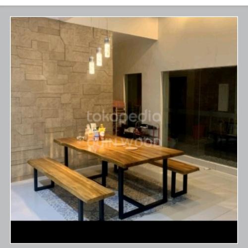 Jual meja set 200x80x75 tebal 5cm plus kursi - Kota Tangerang Selatan ...