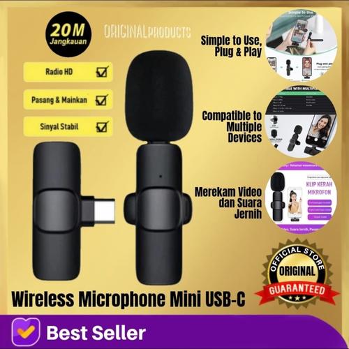 Jual WIRELESS MICROPHONE MIC MINI YOUTUBER ZOOM PODCAST TIKTOK IPHONE ...