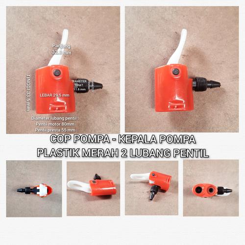 Jual COP POMPA - KEPALA POMPA PLASTIK MERAH 2 LUBANG PENTIL - Kota ...
