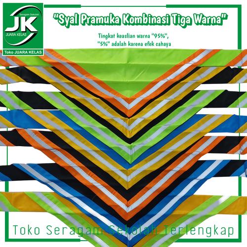 Promo Scraf Scrap kacu Pramuka Kombinasi Tiga Warna List Menyala - 3 ...
