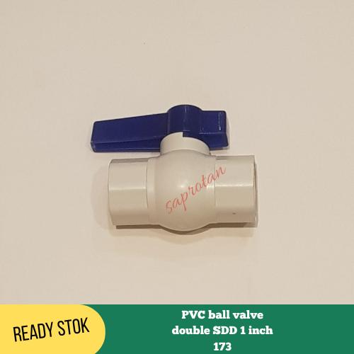 Jual Ball Valve Stop Kran Plastik PVC sock drat dalam double SDD 1 inch ...