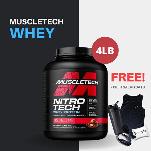 Jual Muscletech Nitrotech Performance 4lb Nitro Tech Whey Protein - Chocolate, Gym Strap - Kota ...