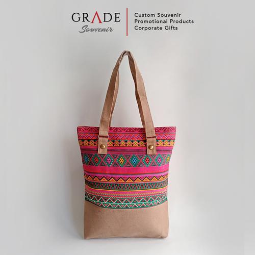 Jual Tas Kanvas Tote Shopping Bag Tebal Motif Batik - Motif Merah ...