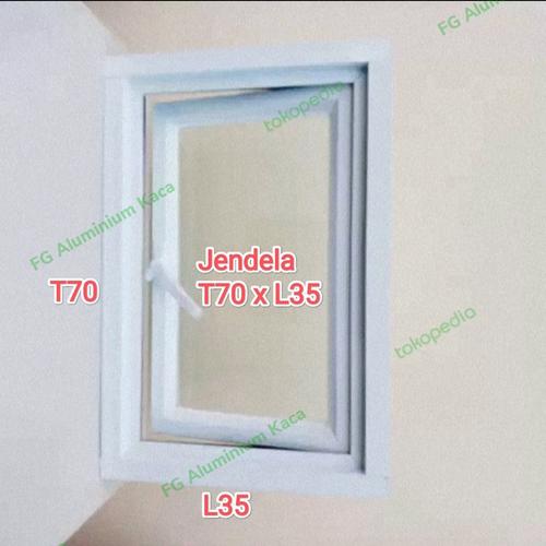 Jual Jendela Aluminium T 70 x L 35 Bouvenlight Casement kaca - Putih ...