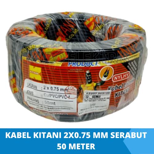Jual Kabel Listrik Kitani 2x0.75 mm 50 Meter Serabut - Putih - Kab ...