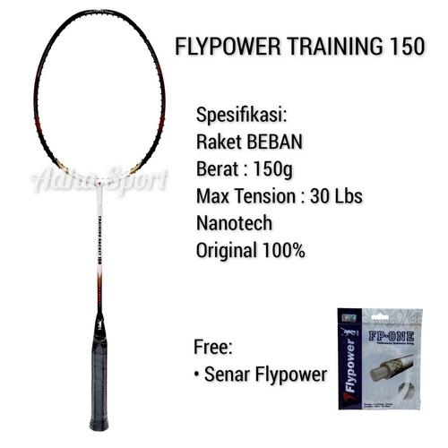 Jual Flypower Training Racket 150 White Red Original Raket Badminton ...