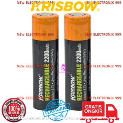 Jual Krisbow Baterai Rechargeable 1c 3.7v 2200 Mah RECHARGEABLE BATTERY ...