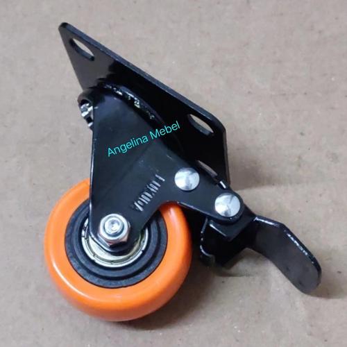 Jual Roda Caster Kastor Karet Gepeng 2" (50 mm) + REM Merk FUKUDA ...