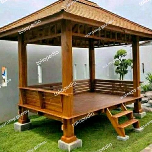 Jual Gazebo Minimalis 3x2m Kayu JATI || Jualan Gasebo Minimalis Taman ...