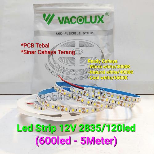 Jual Vacolux Led Strip 2835 120 led 12V 120 lampu Pita 120 mata 600Led ...