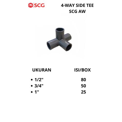 Jual FITTING 4-WAY SIDE TEE PIPA PVC SCG TYPE AW - 1/2" E7125 - Kota ...
