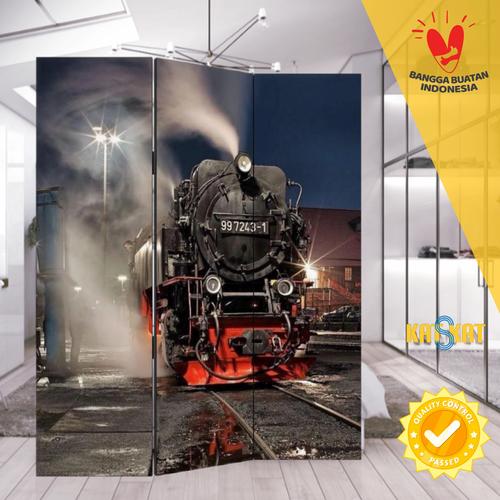Jual sketsel room divider pembatas ruang minimalis - kereta lokomotif A ...